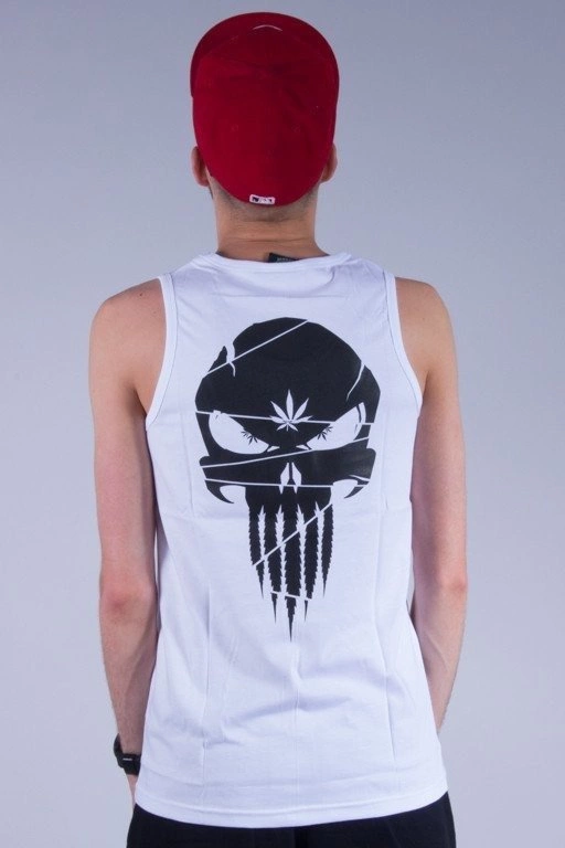 GANJA MAFIA TANK TOP CANNABISHER WHITE | Sklep Odziejsie.pl