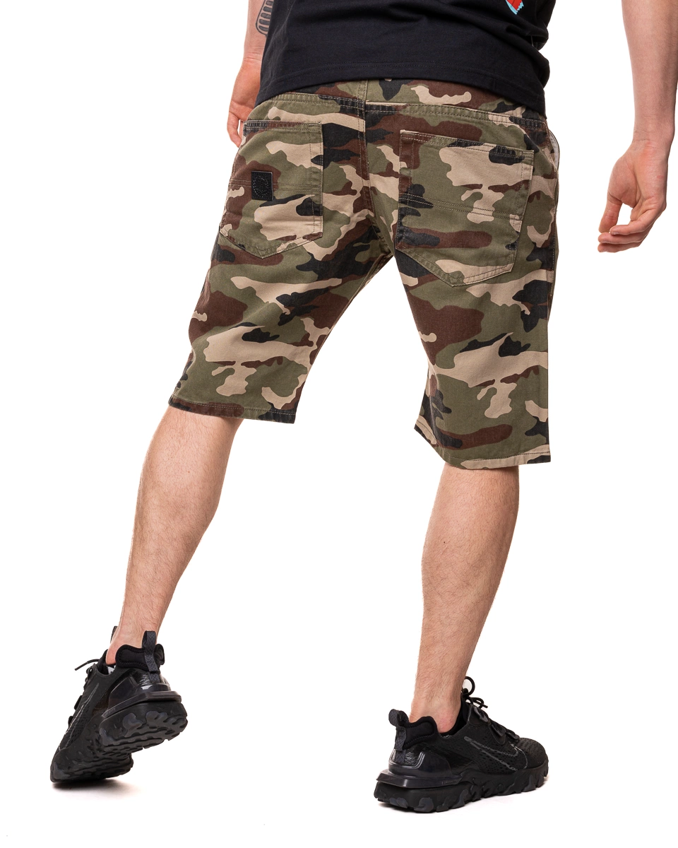 Krótkie Spodenki Mass Chino Base Z Gumą Moro Zielone | Sklep Odziejsie.pl